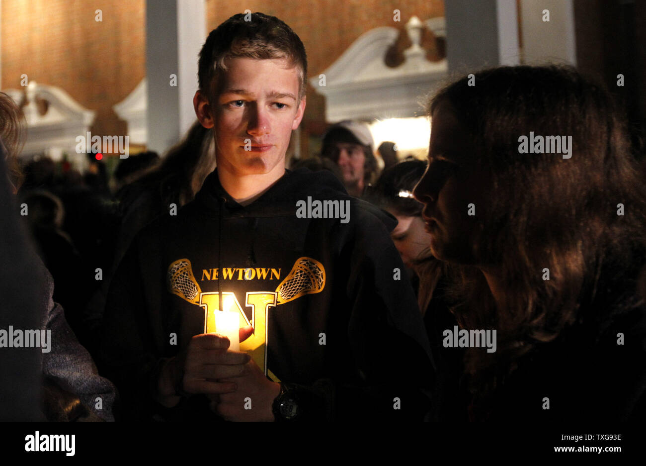 Kyle Mangold, 15-years-old of Newtown, Connecticut stands outside of ...