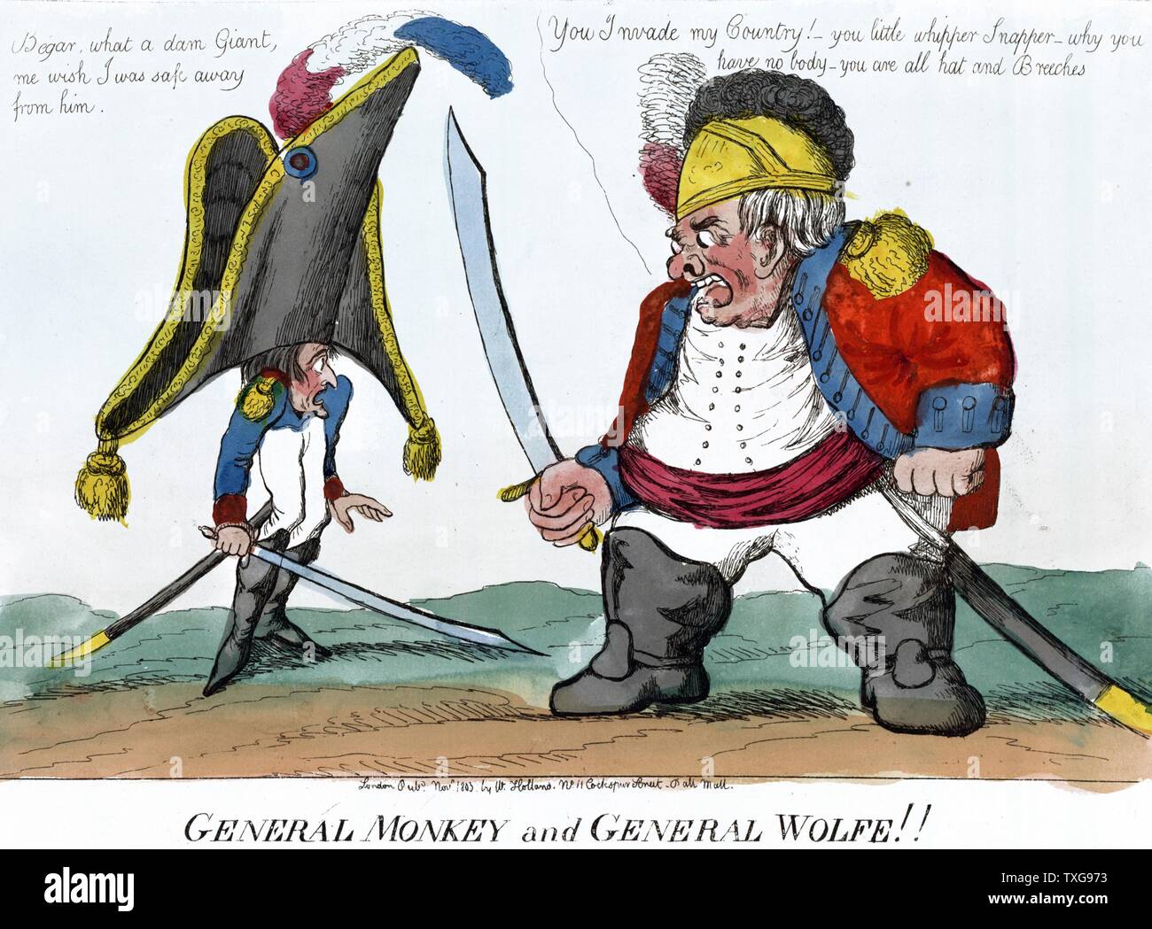 General Monkey and General Wolfe John Bull (Britain) standing up to ...