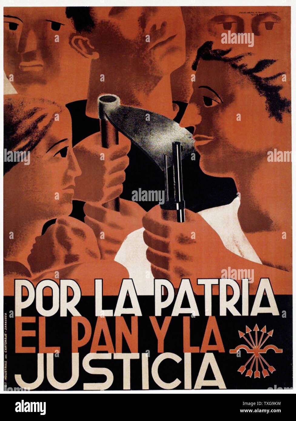 Lithograph engraving civil war spain fascism rivera propaganda 20th ...