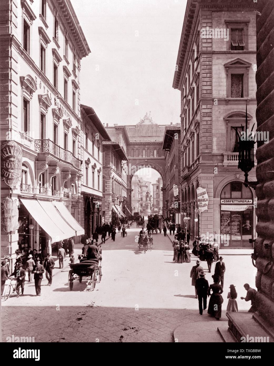 Firenze (Florence, Italy) the Via Strozzi 1890 Stock Photo - Alamy