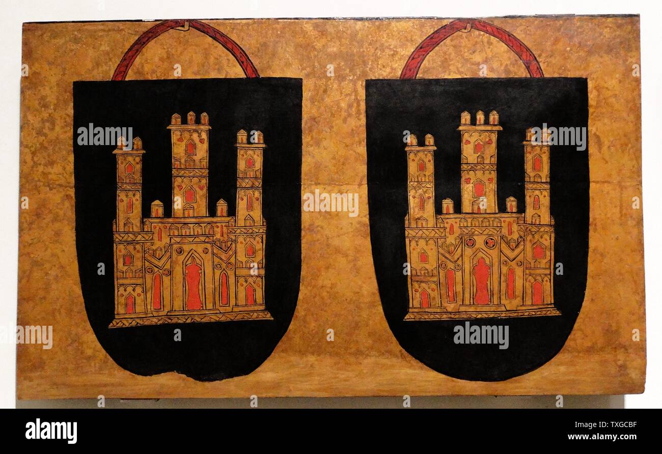 tomb of the knight Sancho Sánchez Camilo 1295 AD. Tempera on parchment ...