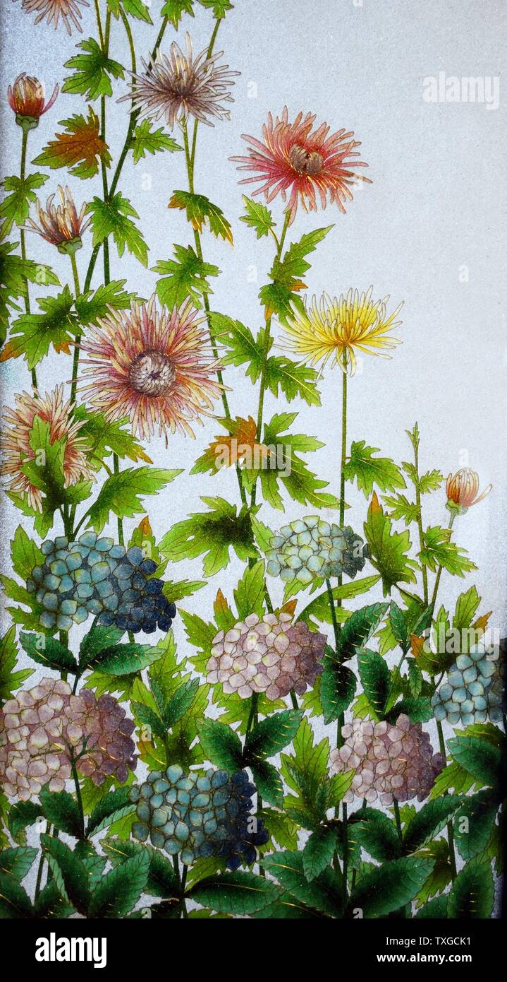 Glass and Wood screen decorated with flowers by Frederic Vidal (1882 ...