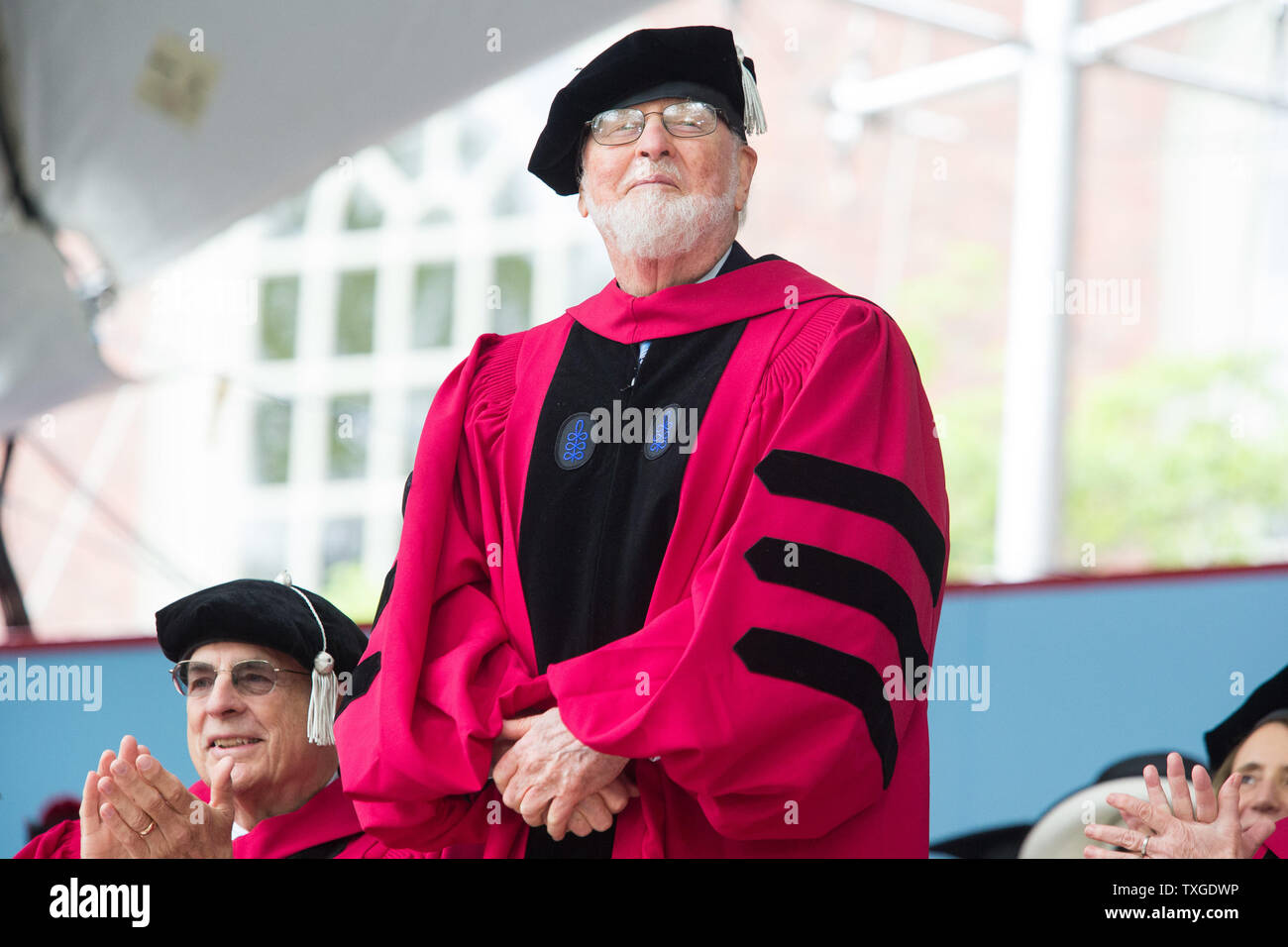 Conductor John Williams stands as he is introduced for the presentation ...
