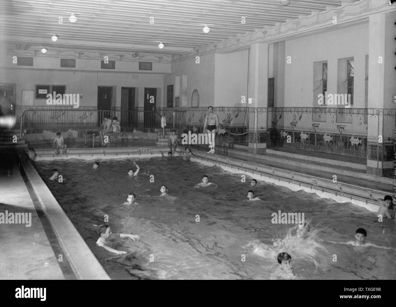Photograph of New Jersey High School Boys Swimming Pool. Dated 1955 ...