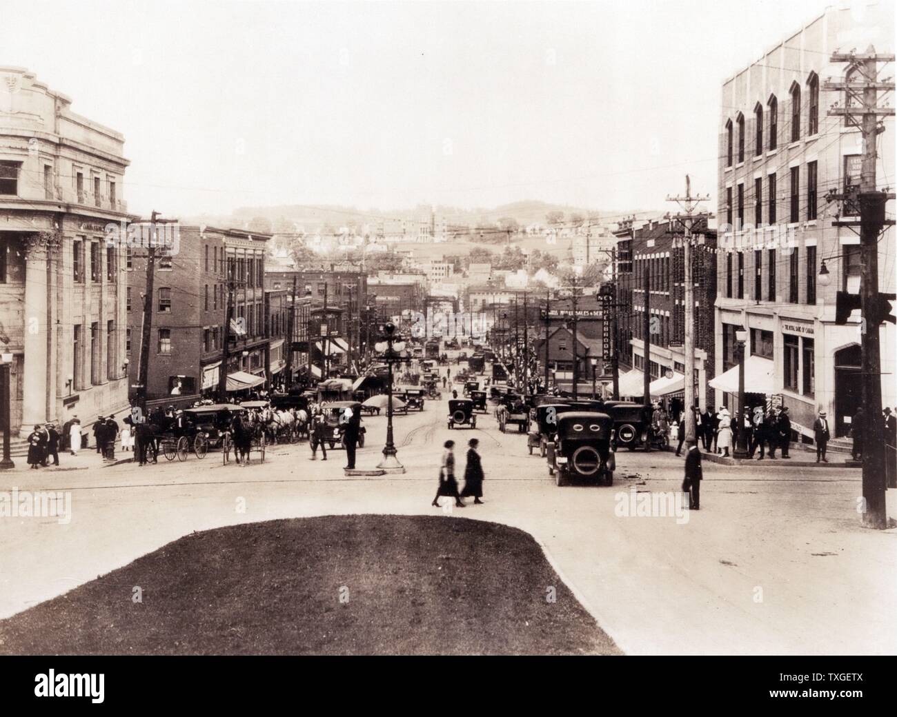 Photograph of King Street, Sherbrooke, Canada. Dated 1926 Stock Photo ...