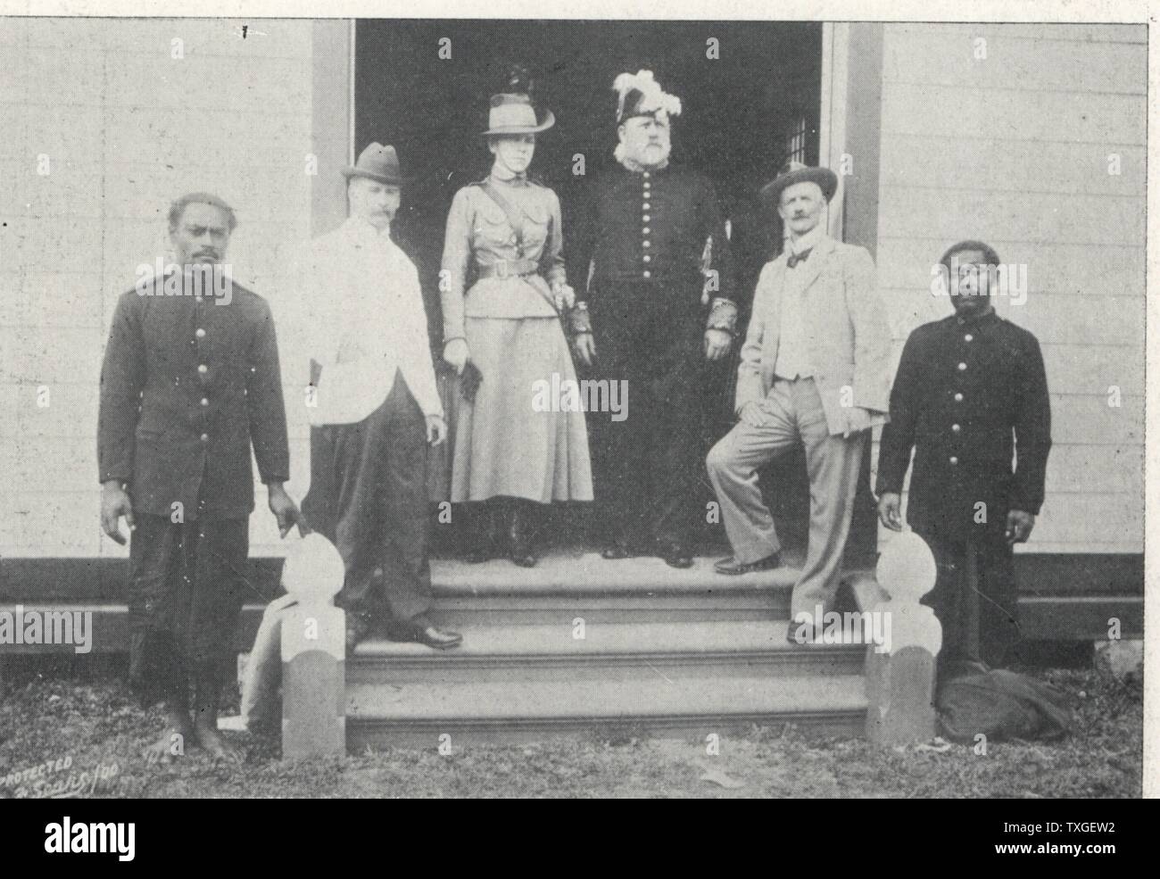 Prime Minister of New Zealand Richard Seddon (1845-1906) and wife Mrs ...