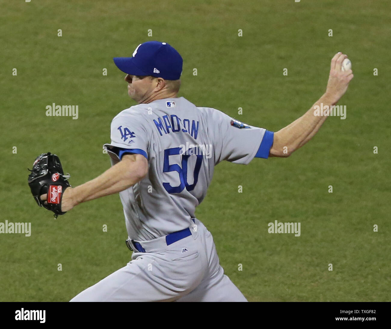 Los Angeles Dodgers relief pitcher Ryan Madson (50) throws in the fifth ...