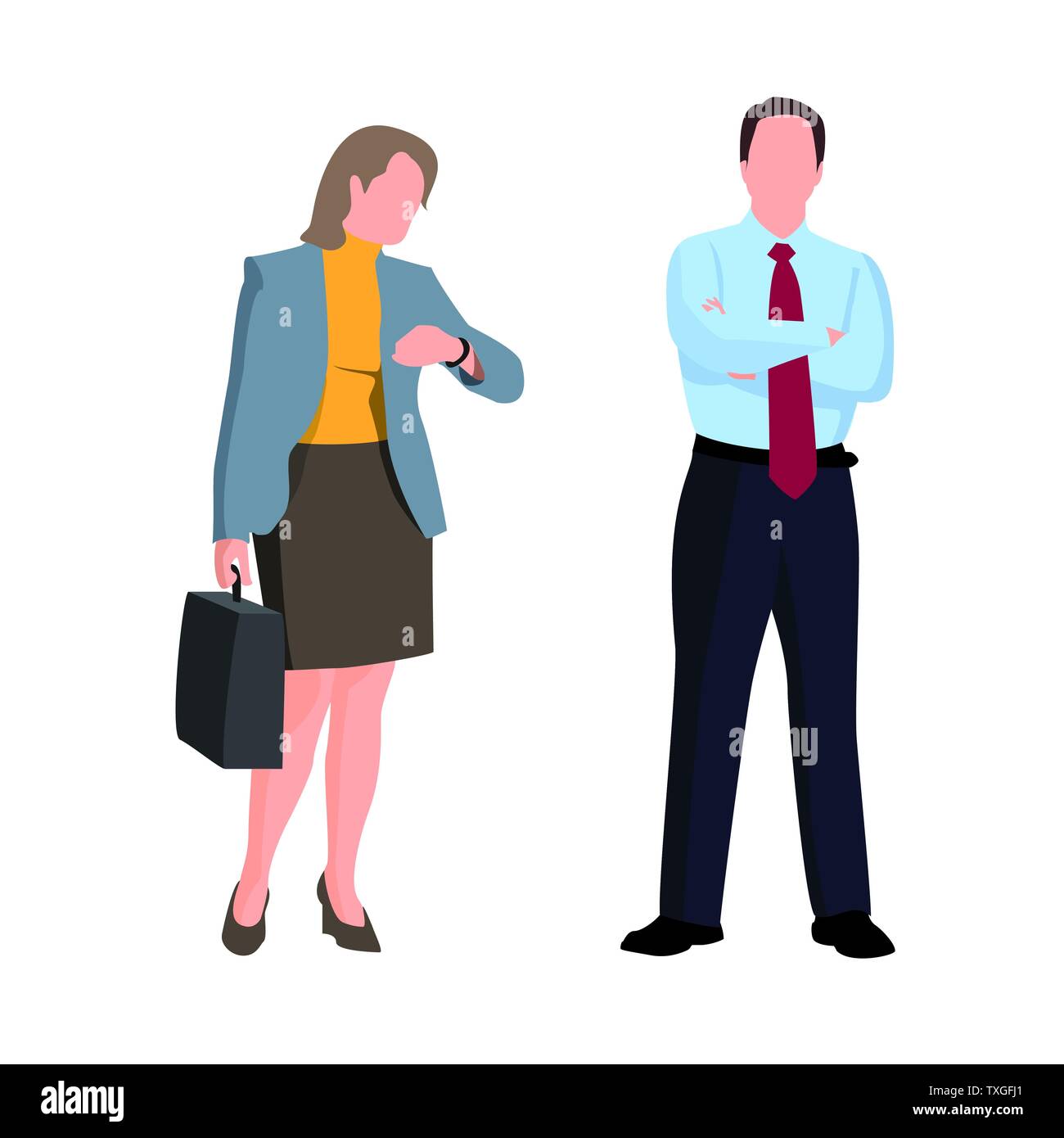 businessman and businesswoman isolated on white, vector Stock Vector ...