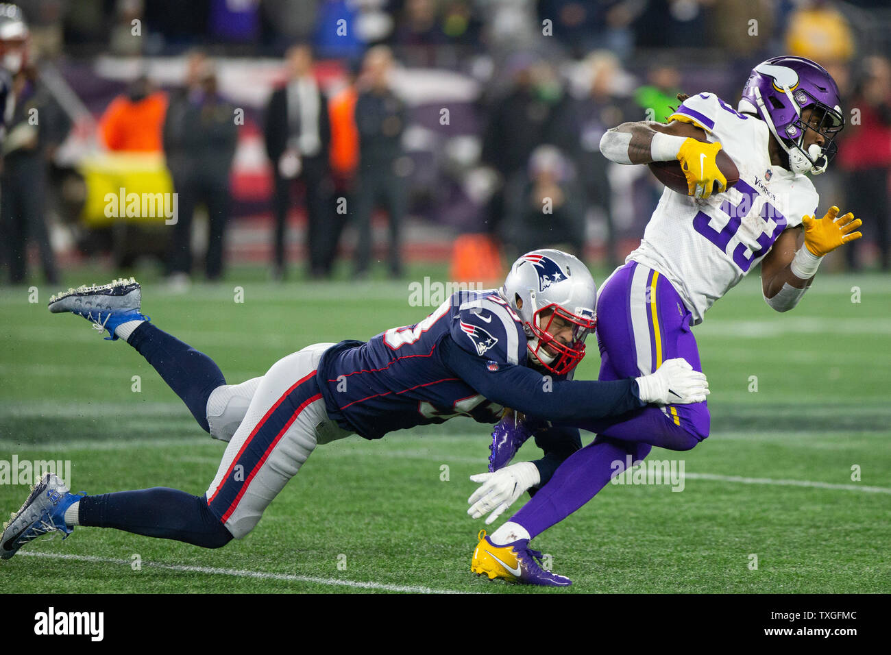 Minnesota Vikings halfback Dalvin Cook (33) is wrapped up by New ...