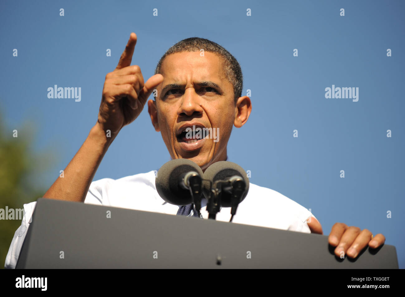 President Barack Obama speaks at a campaign rally for Governor Martin O ...