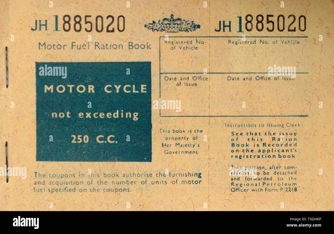 World war Two British fuel ration book 1941 Stock Photo - Alamy