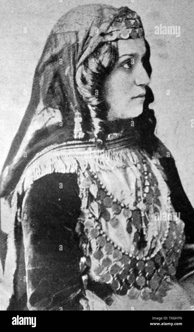 Kuban Cossack woman, in traditional dress in Tsarist Russia circa 1910 ...