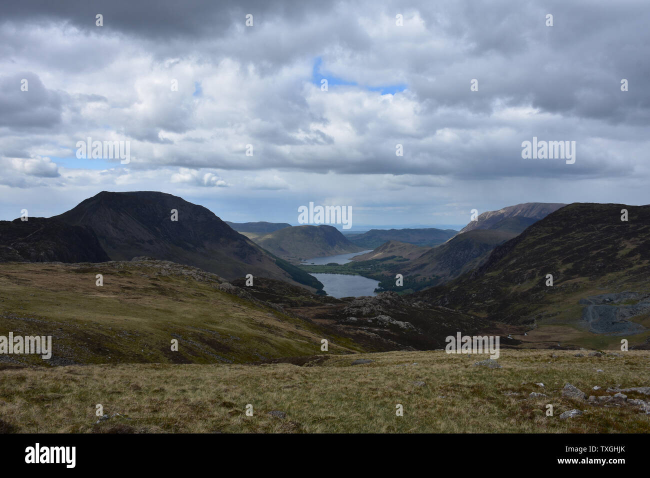 Scenic stunning view of Blackbeck Tarn in Cumbria England Stock Photo ...