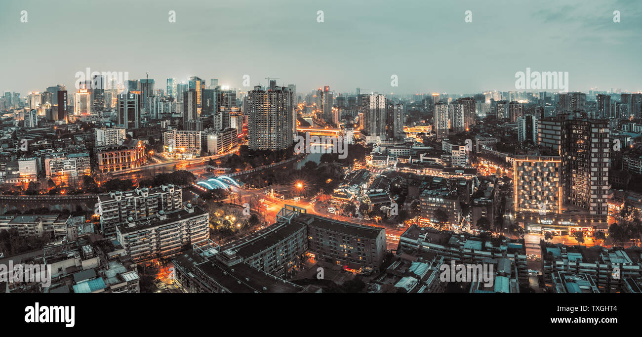 Chengdu Night Scene Stock Photo - Alamy