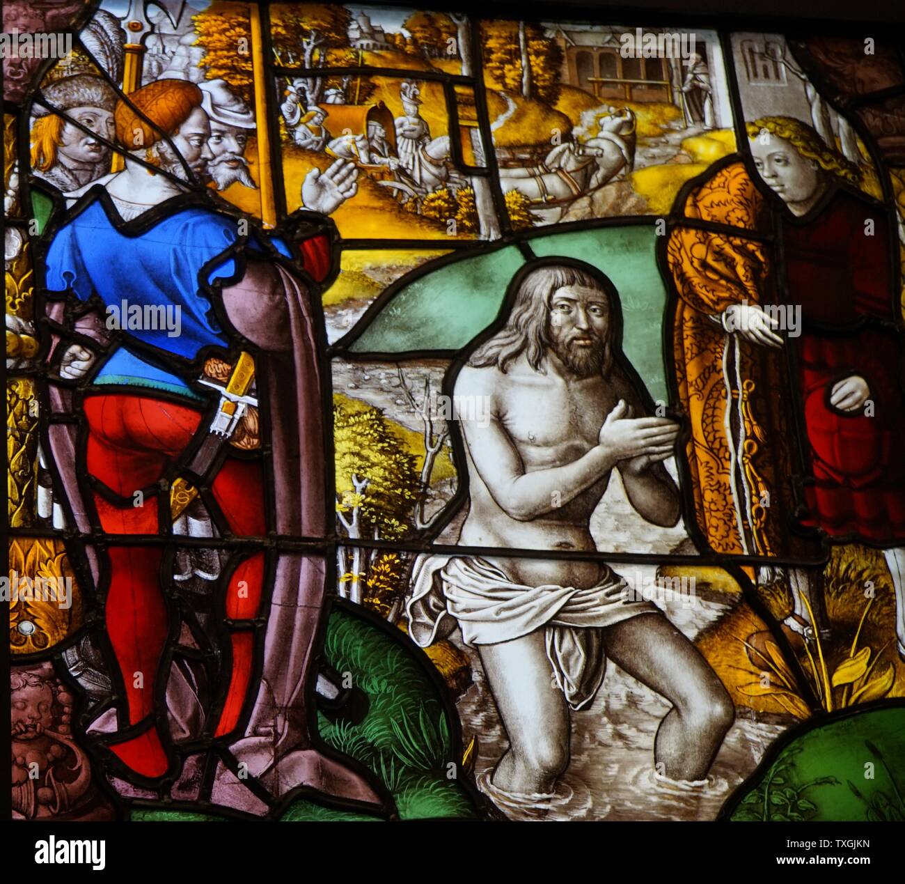 Stained glass windows from Mariawald, Germany 16th century Stock Photo ...