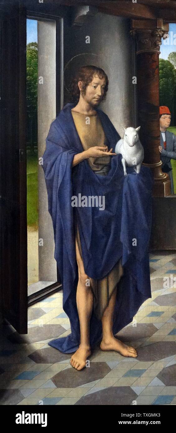 Triptych painting titled 'The Donne Triptych' by Hans Memling (1430 ...