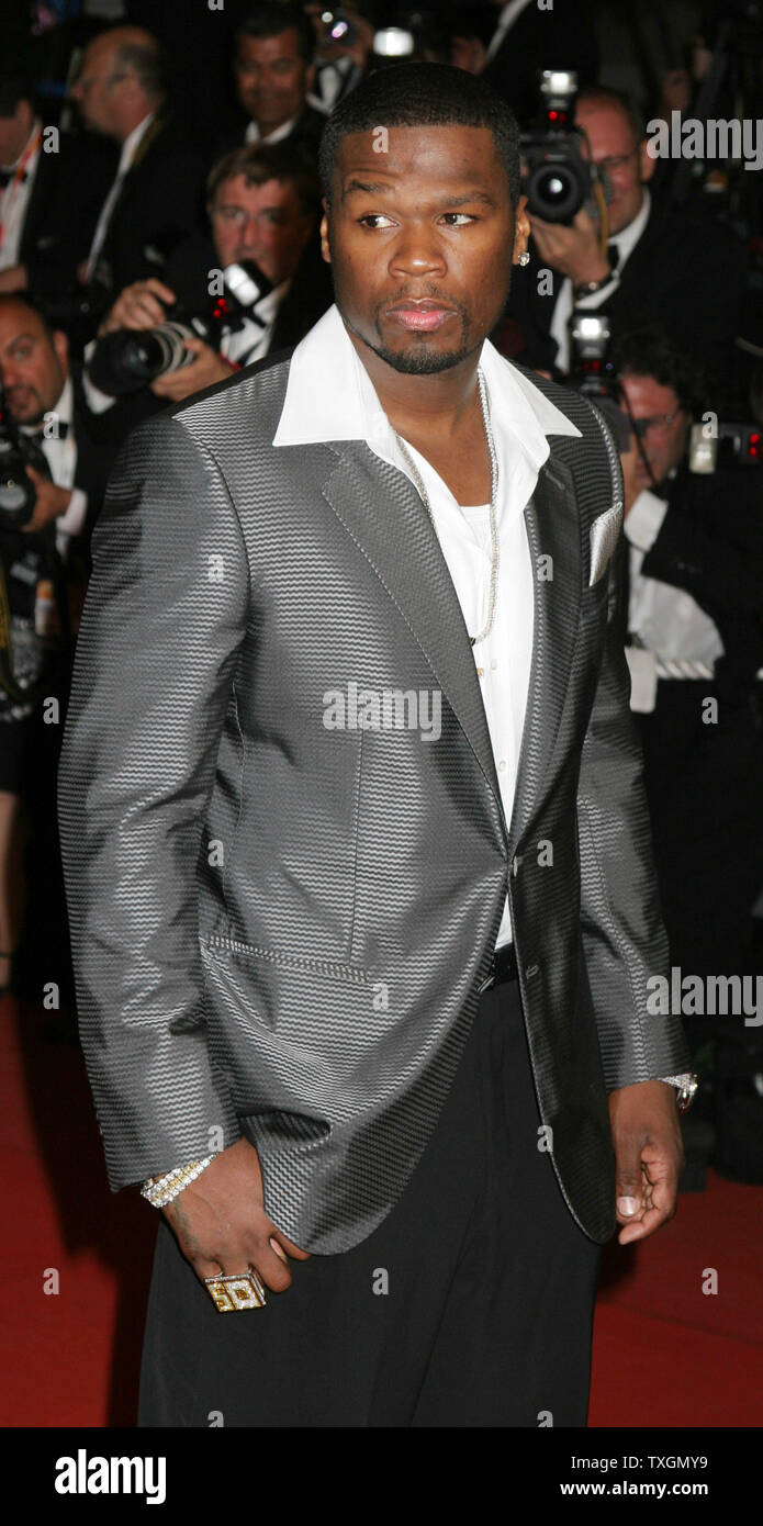 Rapper 50 Cent arrives on the red carpet for a screening of the film "X ...