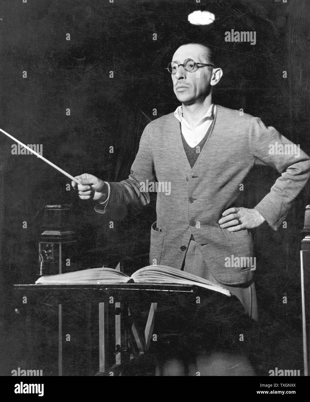 Igor Stravinsky (1882-1971) Russian-born american composer, conducting ...
