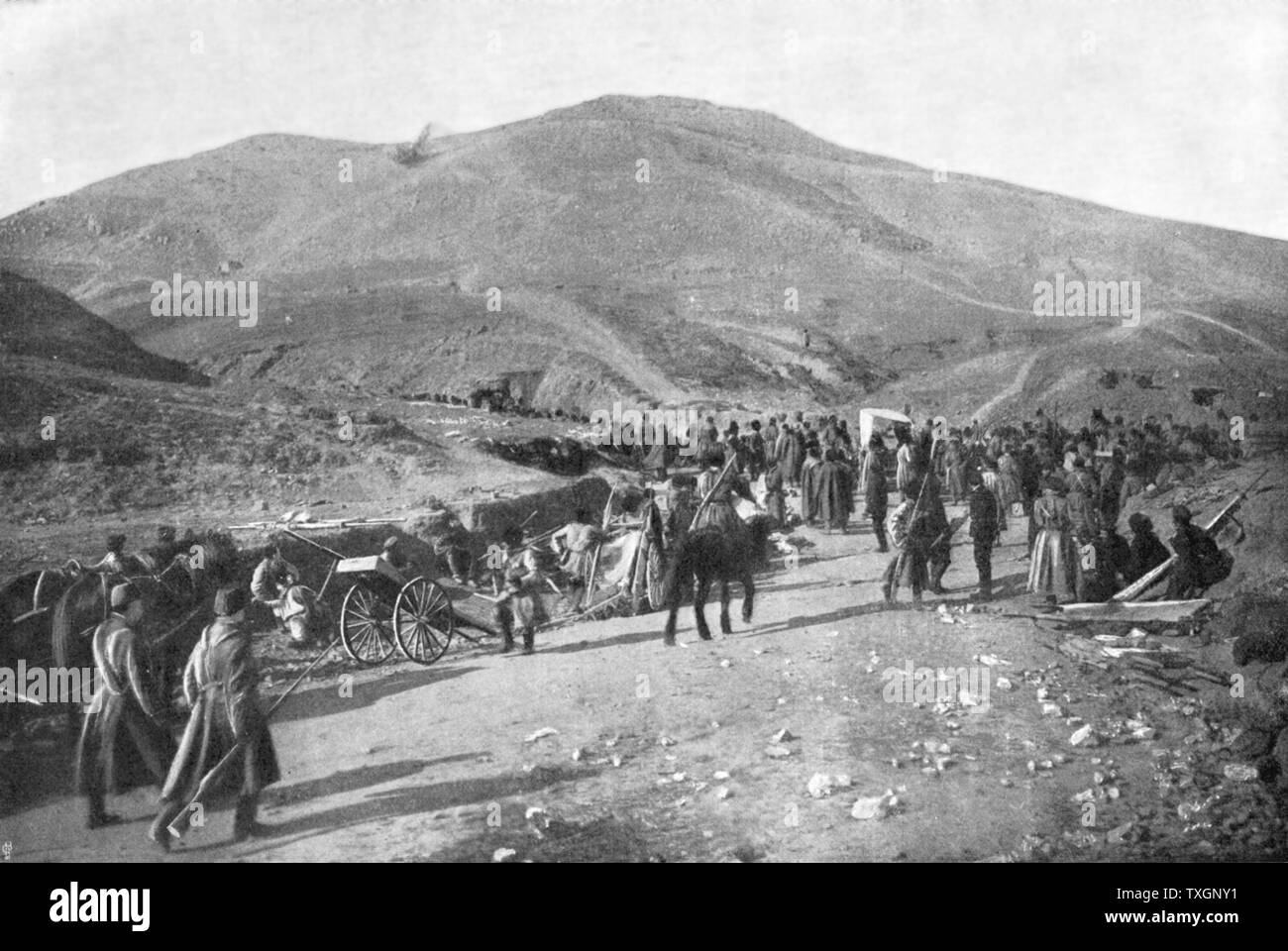 Russo-Japanese War 1904-1905 Siberian reserve taking up positions with ...
