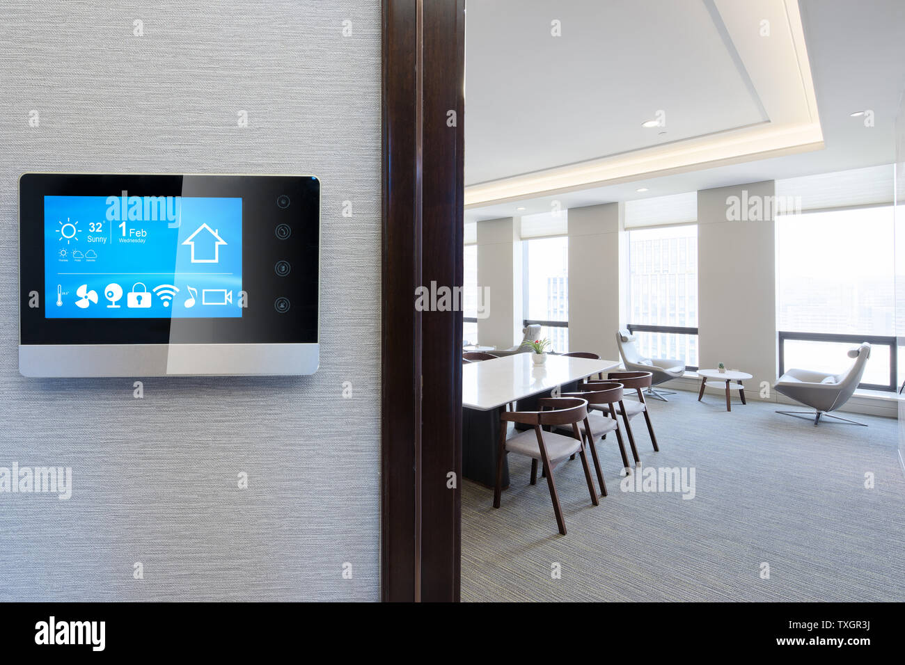 Smartscreen in modern office Stock Photo - Alamy