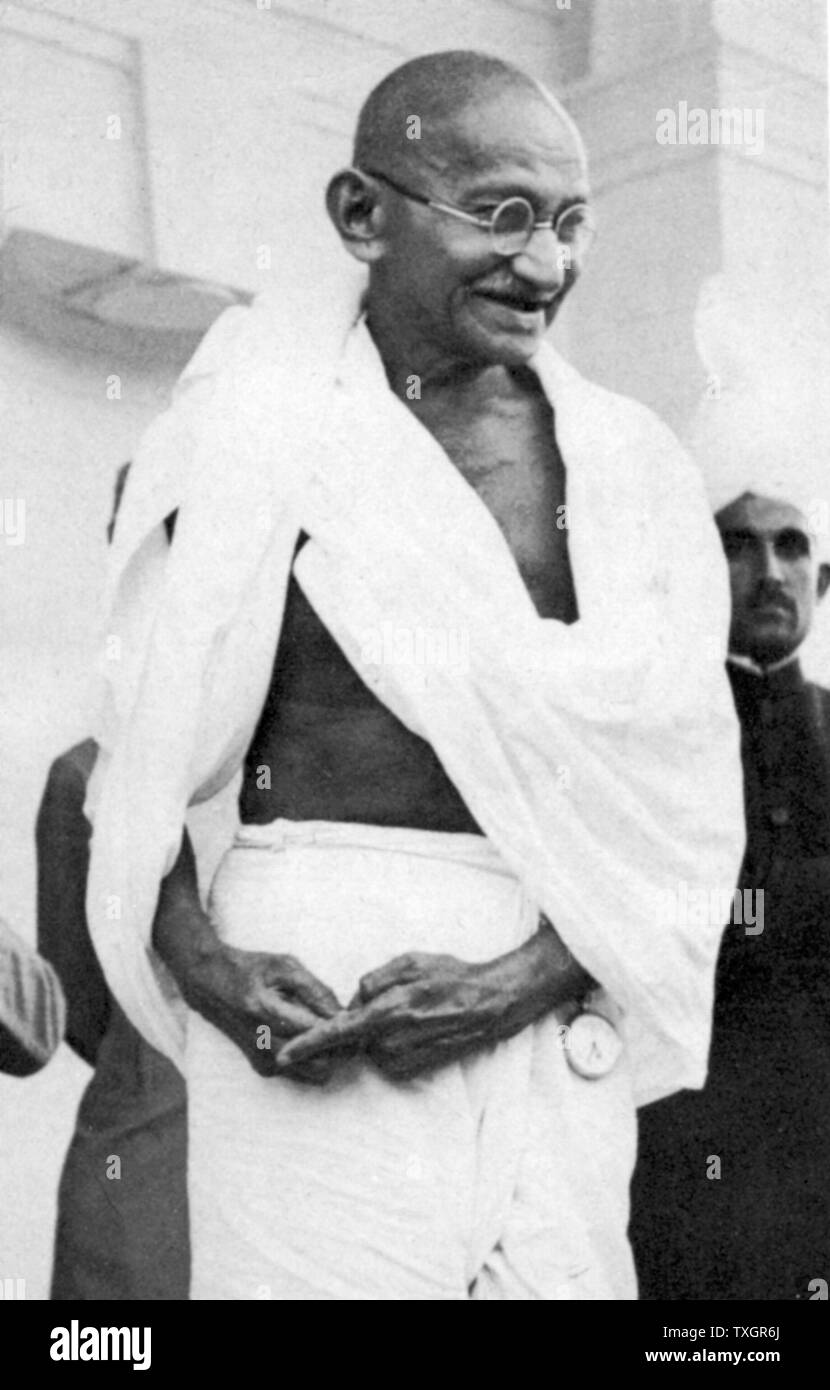 Mohondas Karamchand Gandhi (1869-1948), known as Mahatma (Great Soul ...