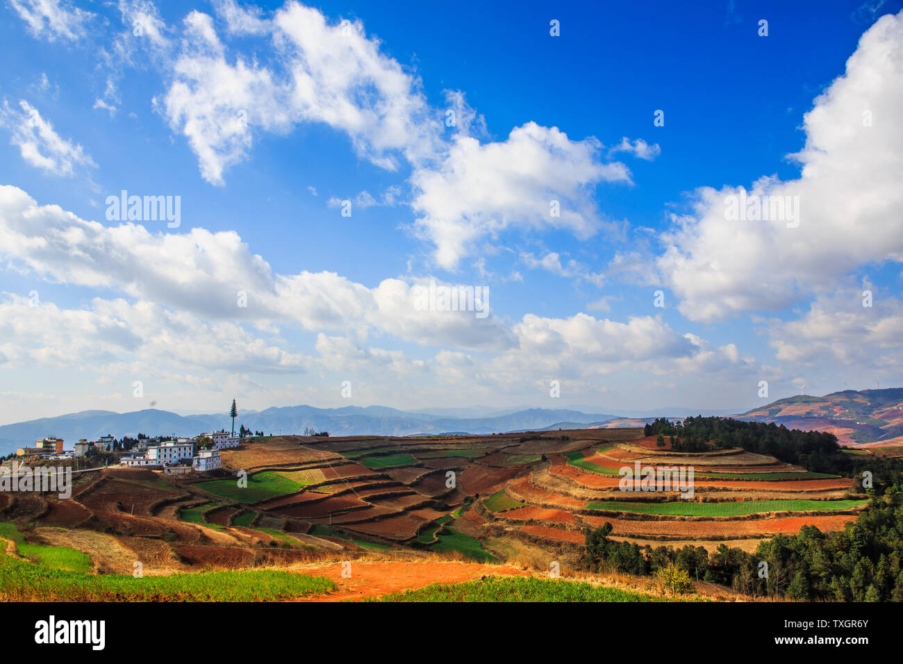 dongchuan red earth Stock Photo - Alamy