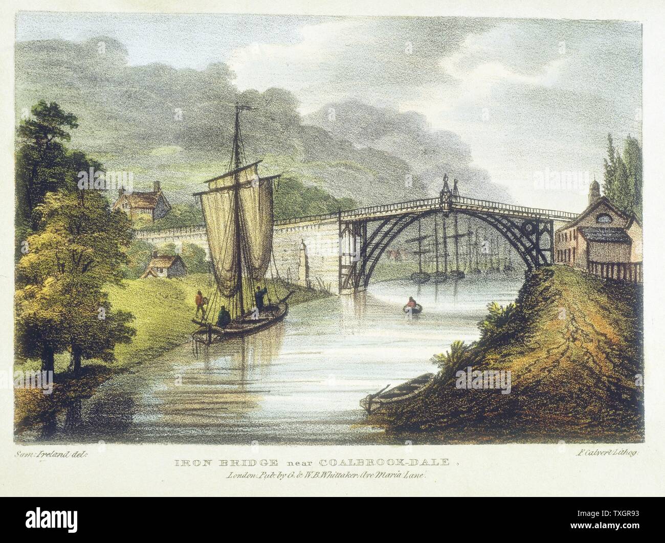 Abraham Darby III's iron bridge across the Severn at Ironbridge ...