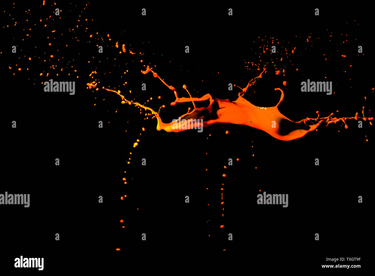 isolated orange water splash on background Stock Photo - Alamy