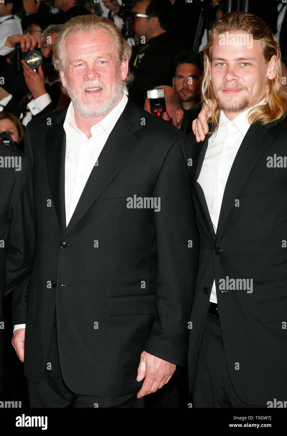 Actor Nick Nolte (L) and son actor Brawley Nolte arrive on the red ...