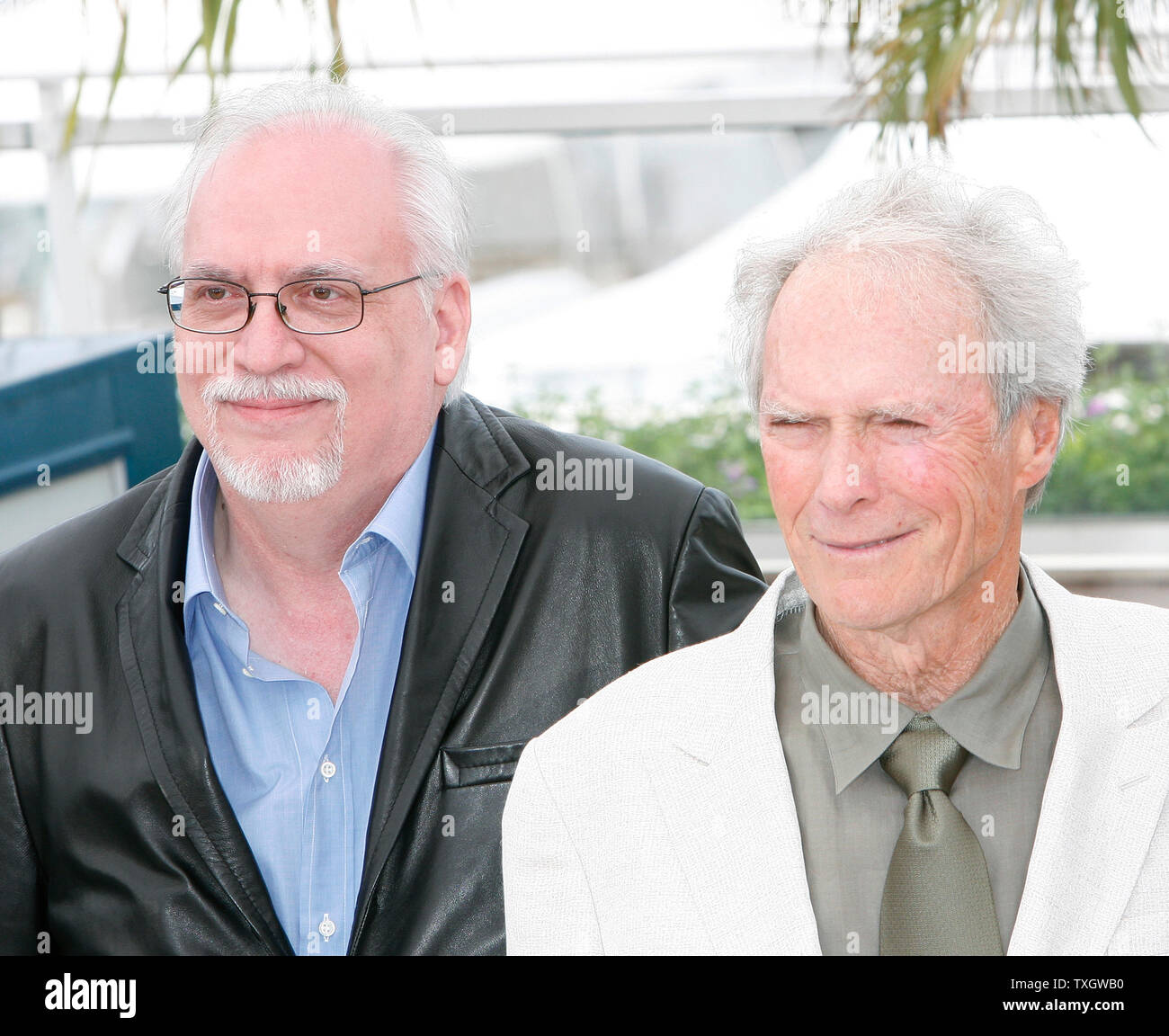 Screenwriter Joe Michael Straczynski (L) and director Clint Eastwood ...