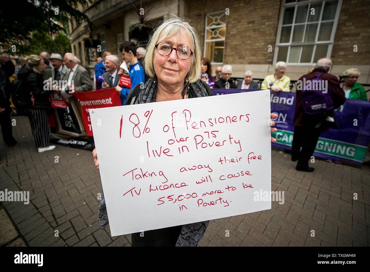 Eliane smith protesting outside broadcasting house hi-res stock ...