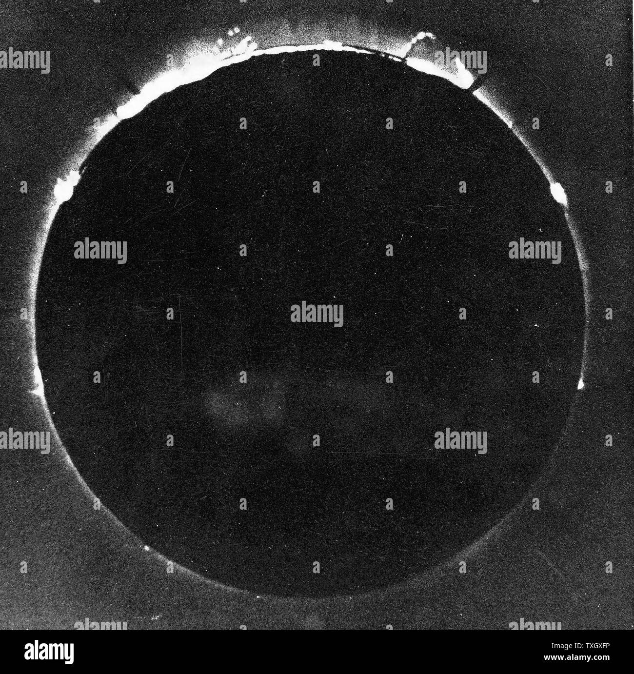 Warren de la Rue's photograph of total solar eclipse at Rivabellosa ...