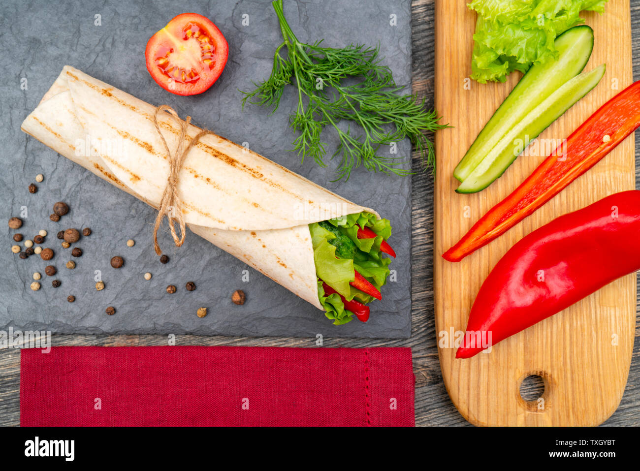 Vegetable roll for a healthy lifestyle Stock Photo - Alamy
