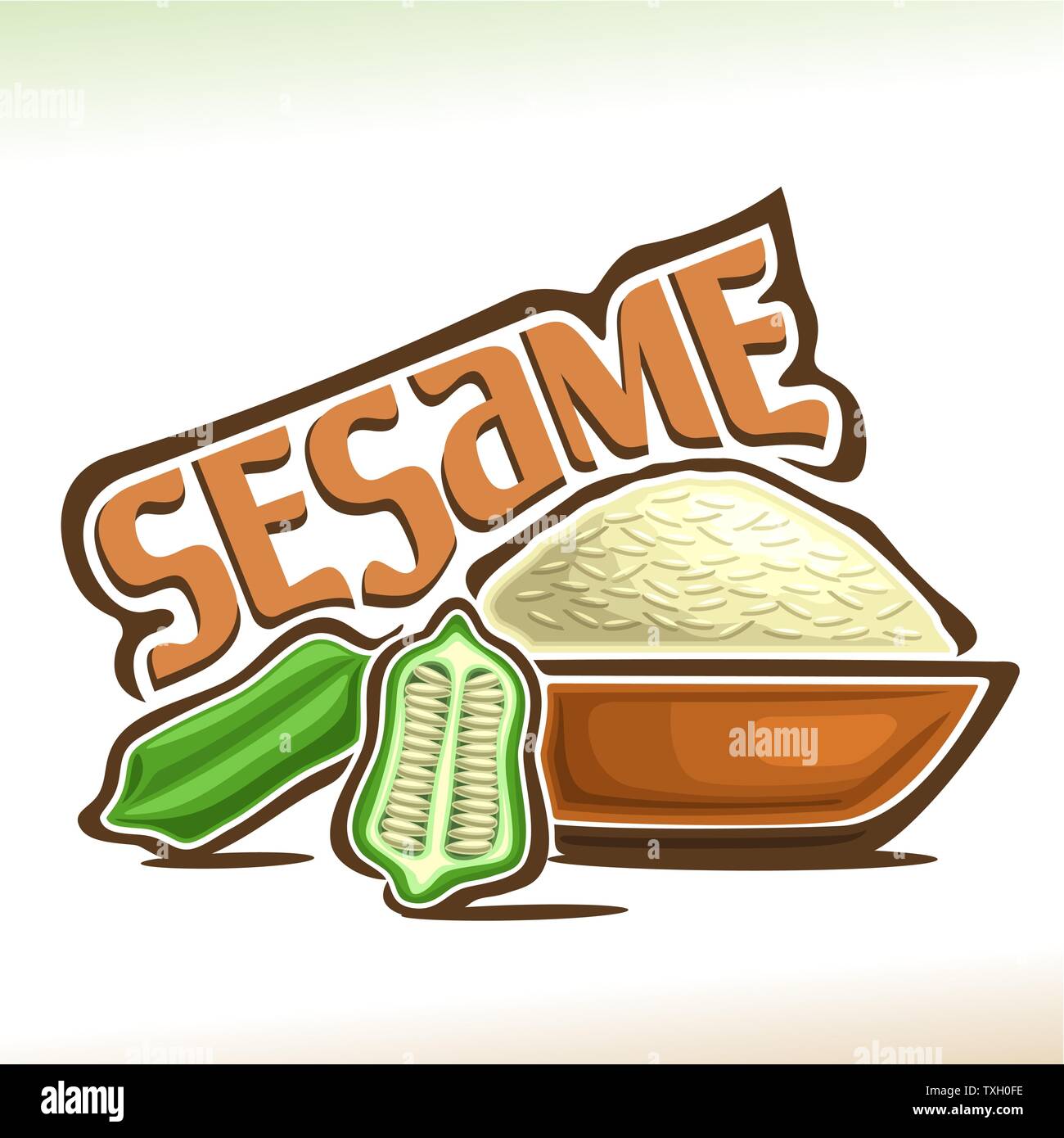 Bowl sesame Stock Vector Images - Alamy