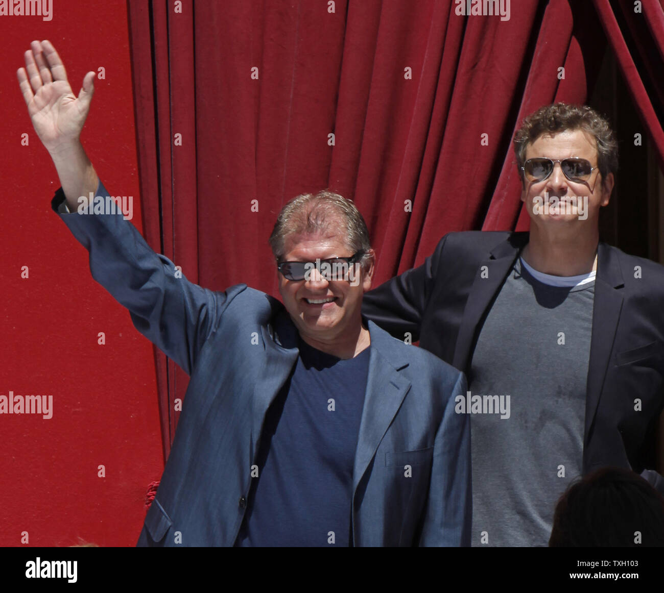 Director Robert Zemeckis (L) and actor Colin Firth arrive at a ...