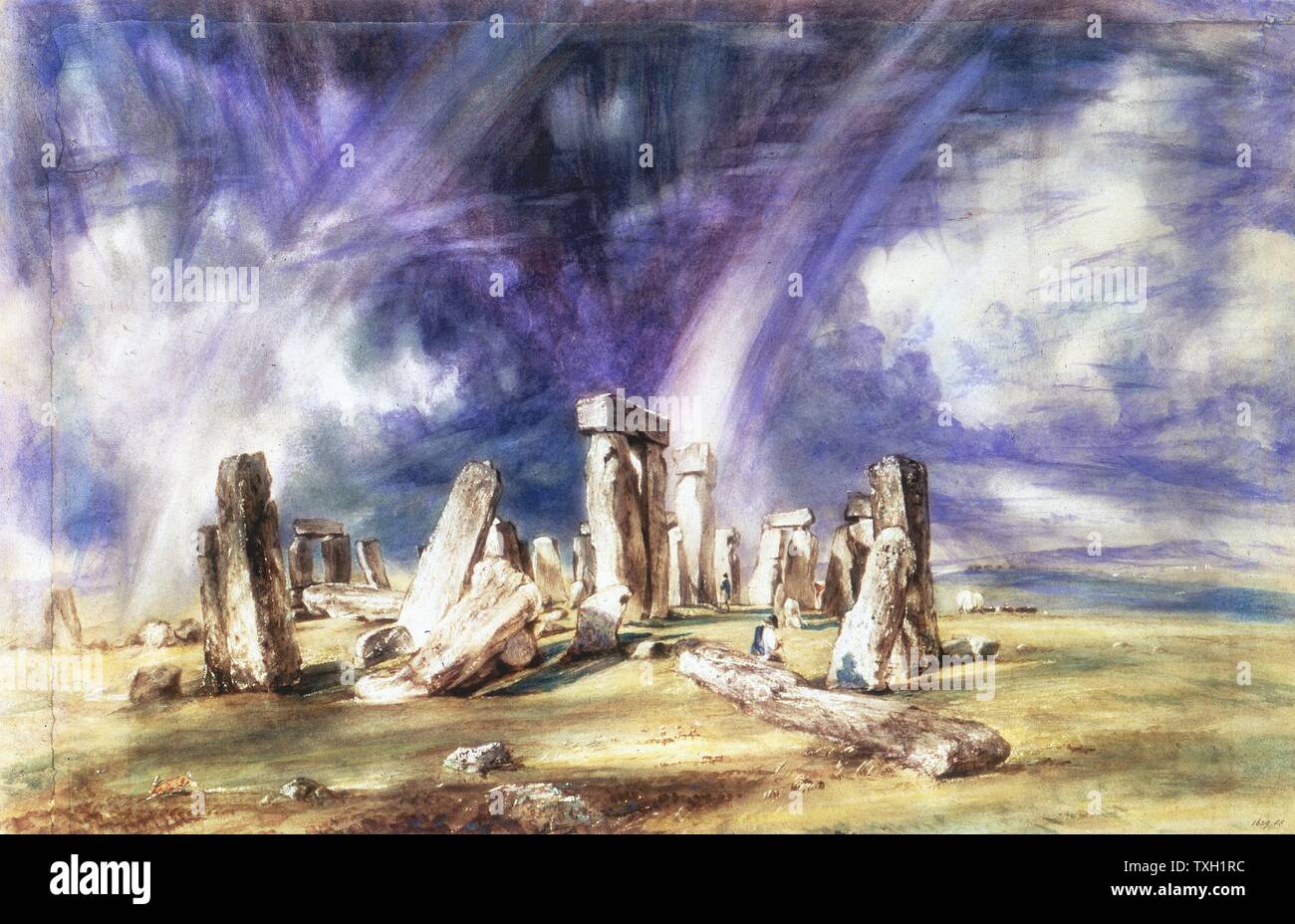 John Constable English school Stonehenge 1835 Watercolour (38.7 x 59.7 ...