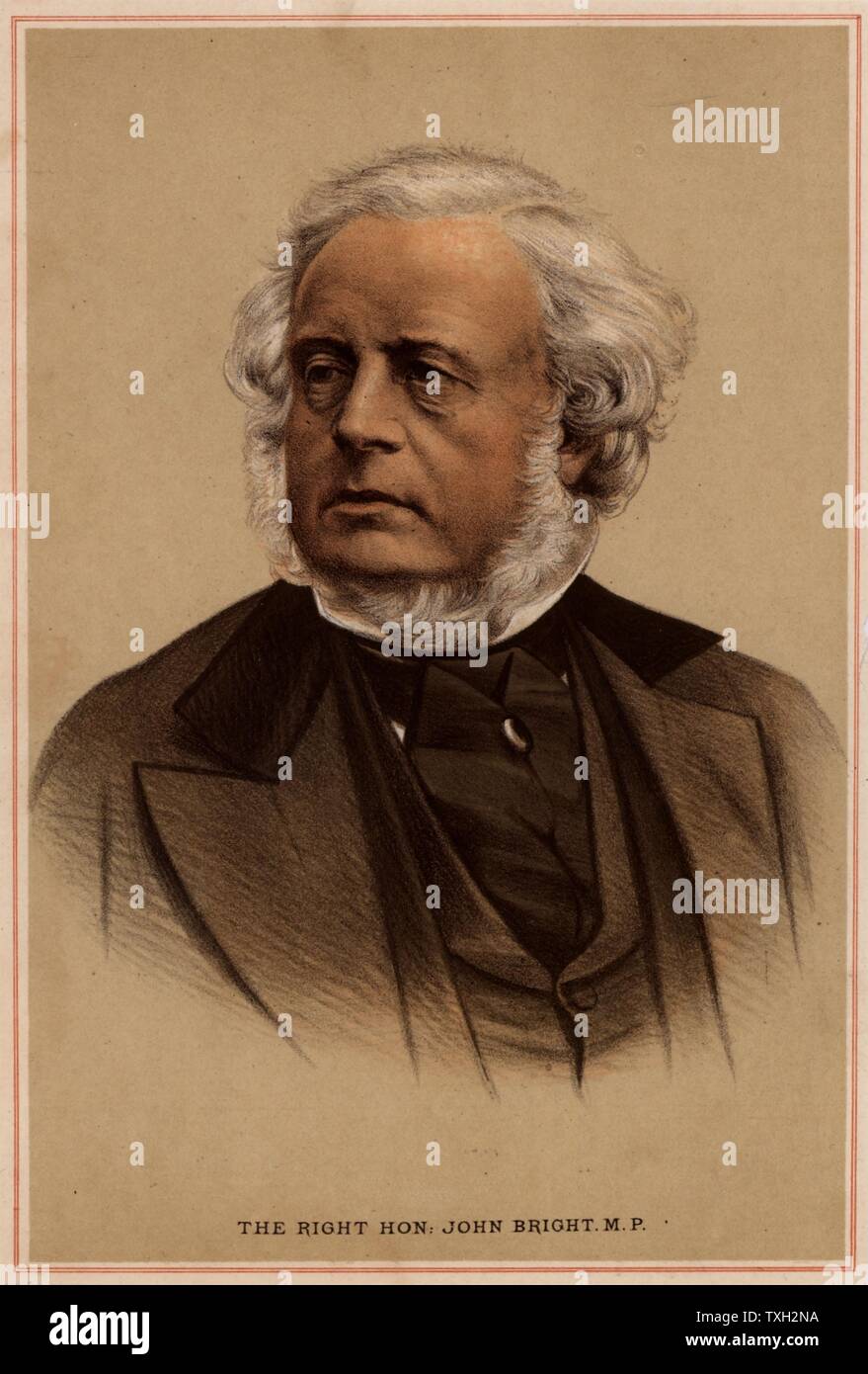 John bright 1811 1889 british radical statesman hi-res stock ...