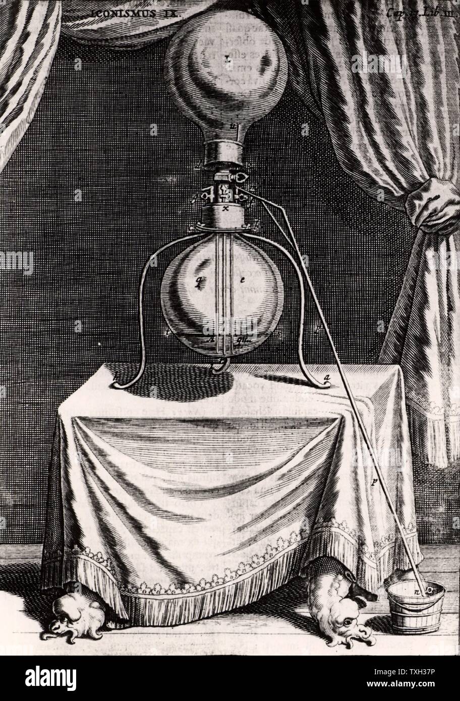 Otto von Guericke's air pump. From "Experimenta Nova" by Otto von ...