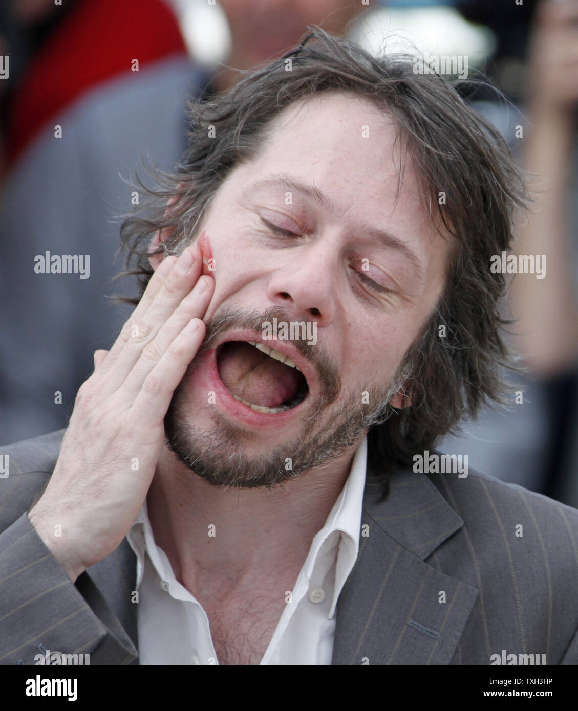 Mathieu Amalric arrives at a photocall for the film "Tournee" at the ...