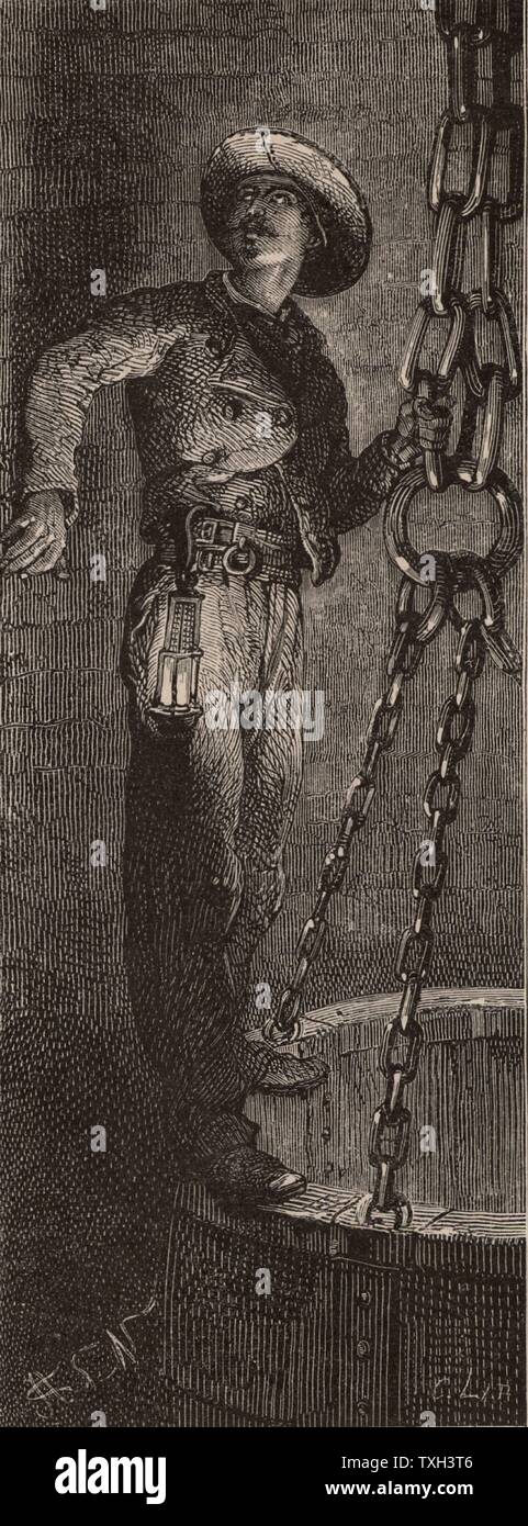 Engraving 19th century man worker coal industry hi-res stock ...
