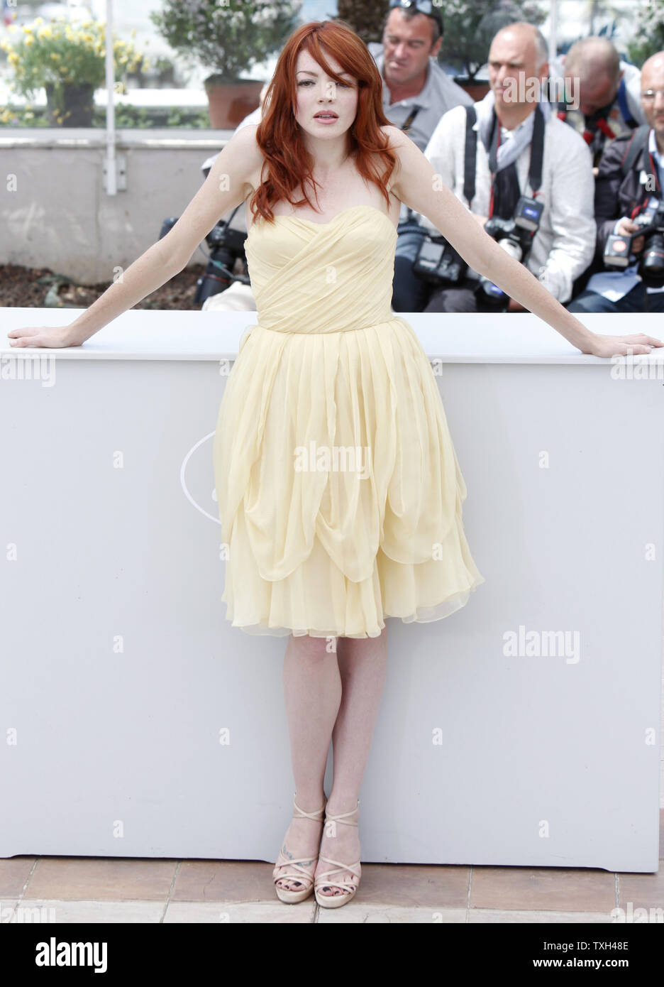 Nicole LaLiberte arrives at a photocall for the film "Kaboom" at the ...