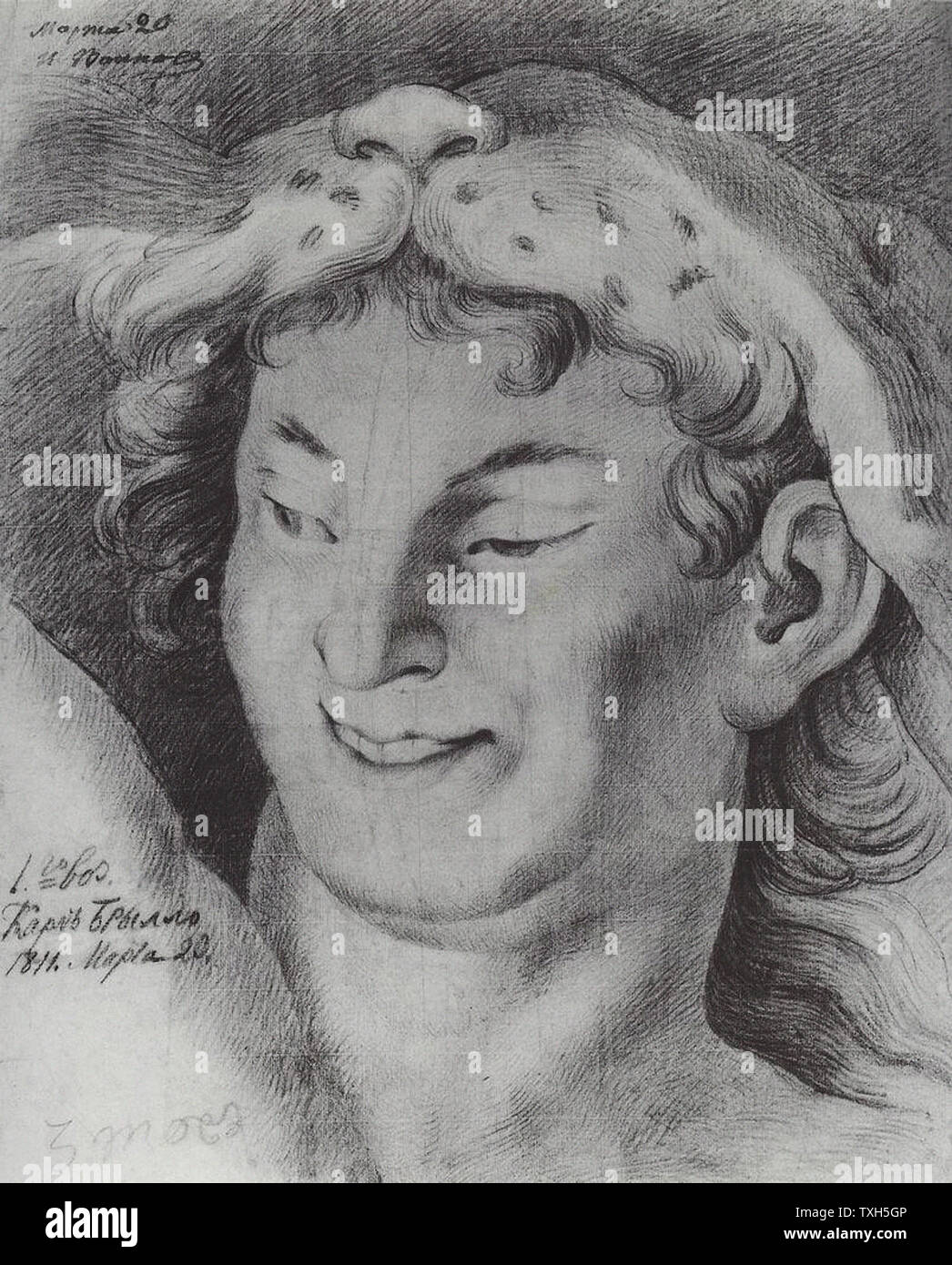 Karl Bryullov - Head Bacchus 1811 Stock Photo - Alamy