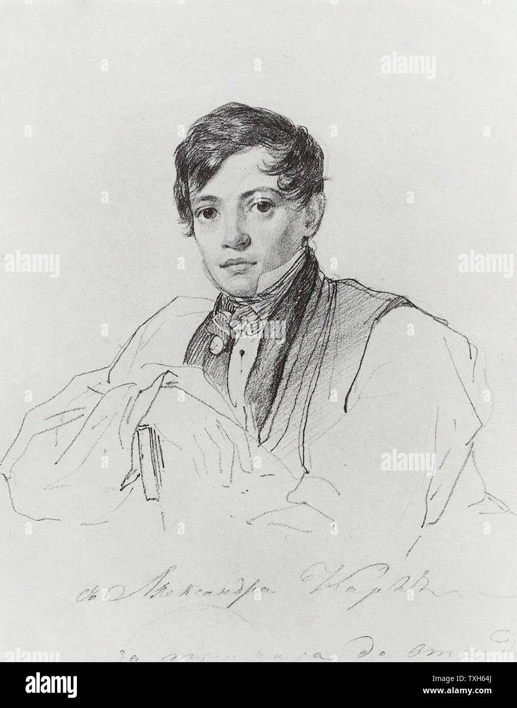Karl Bryullov - Portrait Alexander Bruloff 1826 Stock Photo - Alamy