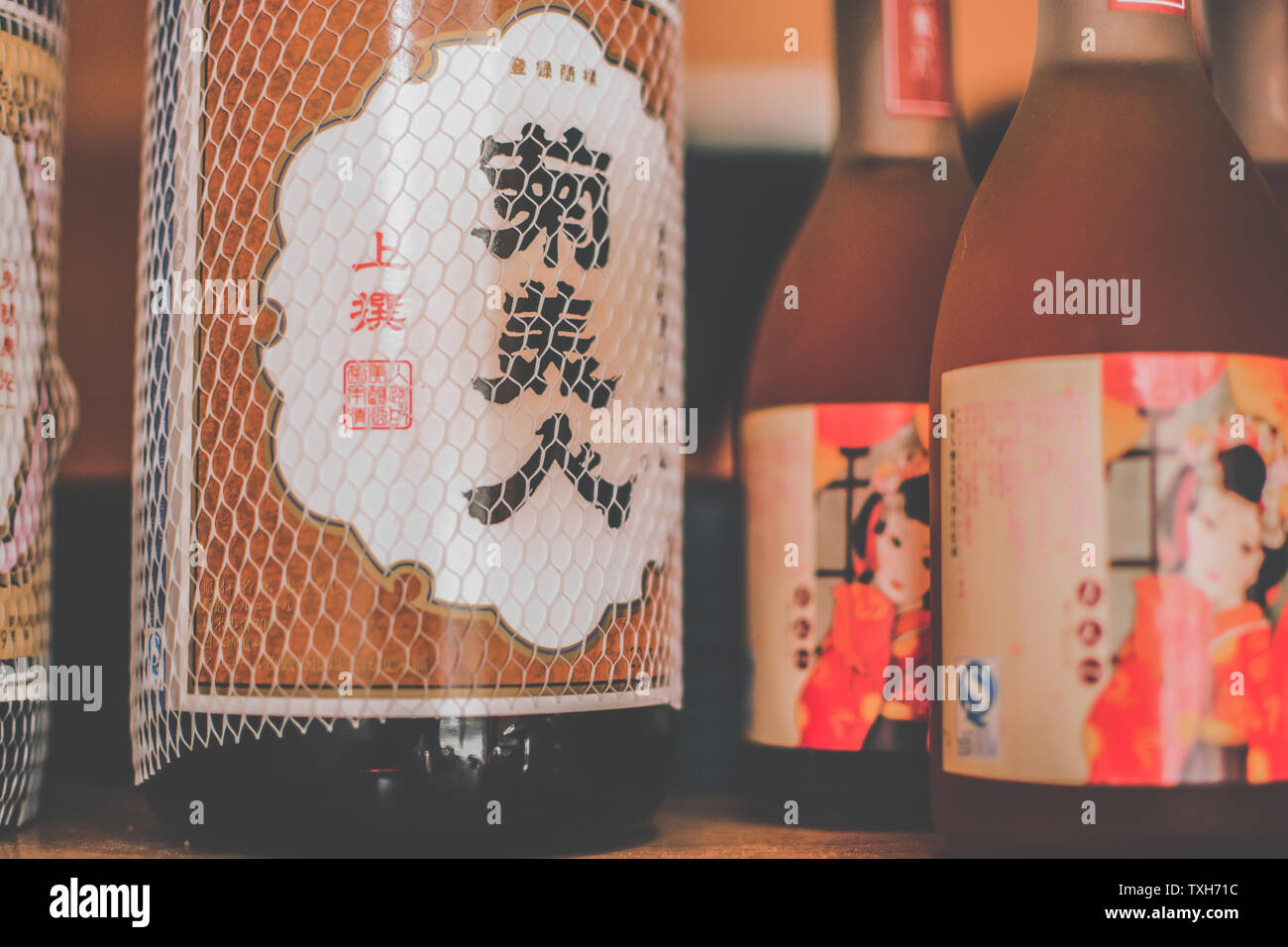 Japanese sake alcohol containers hi-res stock photography and images ...