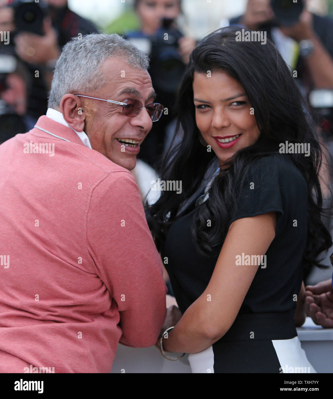 Yousry Nasrallah (L) and Nahed El Sebai arrive at a photocall for the ...