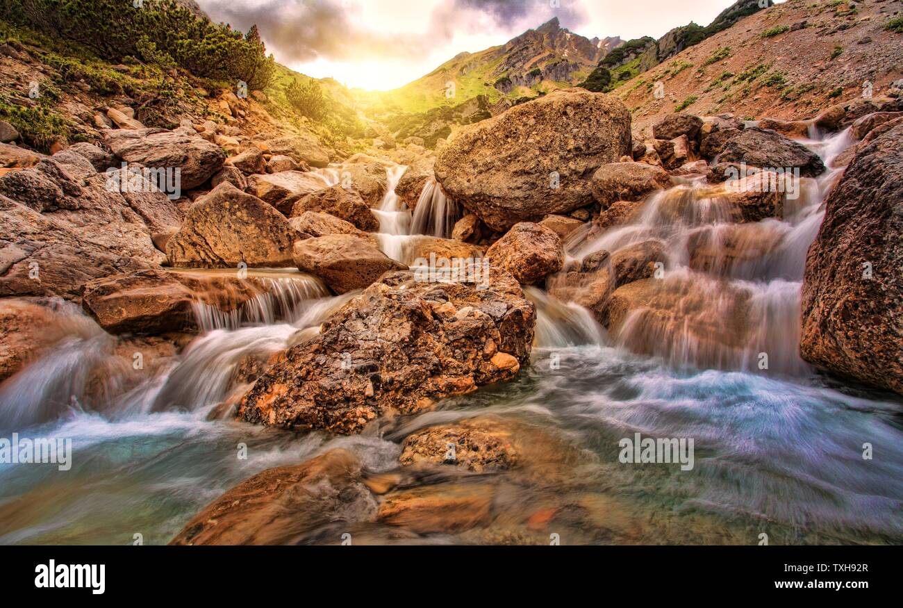 Beautiful natural landscape, waterfall streams Stock Photo - Alamy