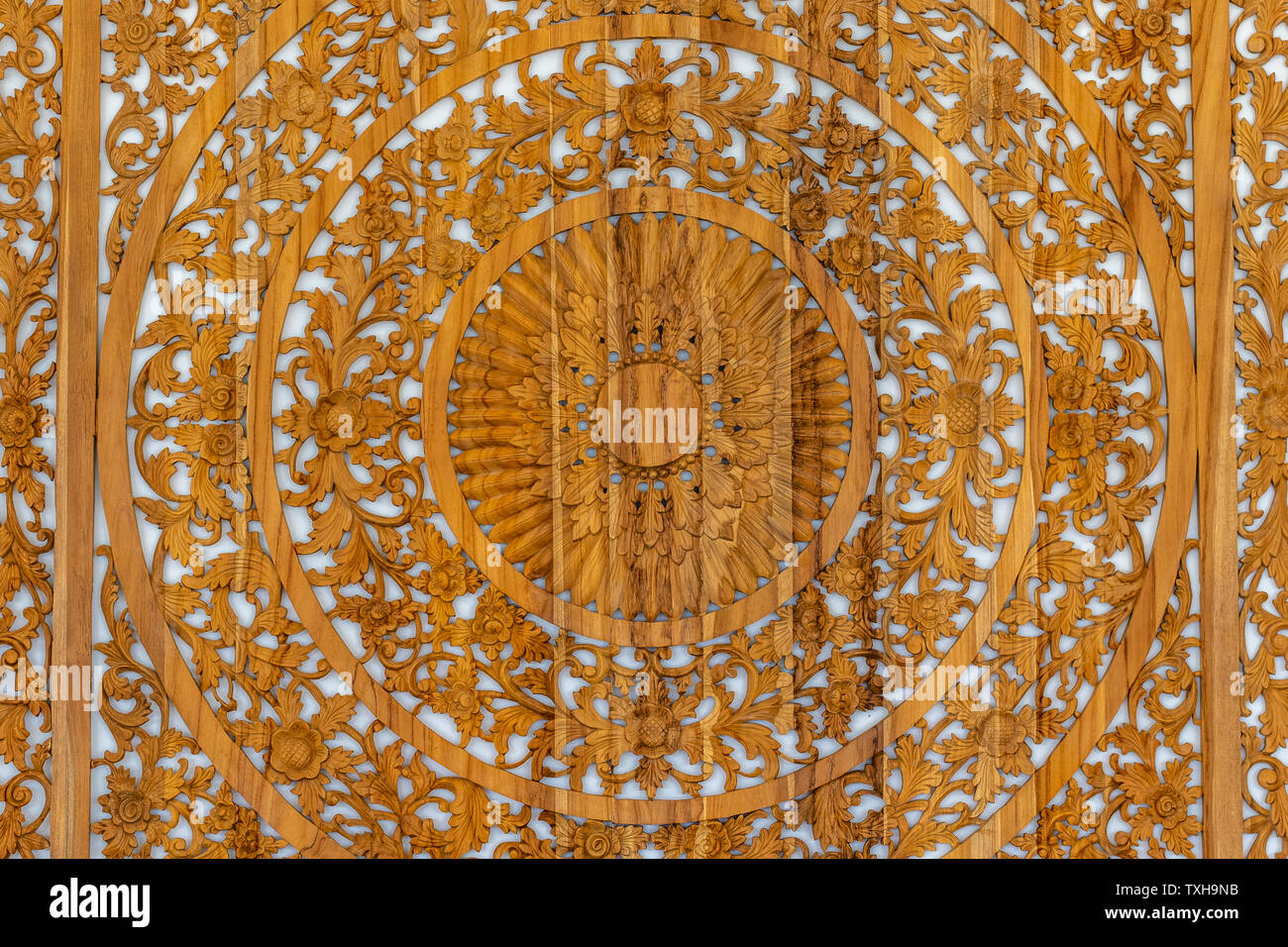 Carved wooden panel, Bali, Indonesia Stock Photo - Alamy