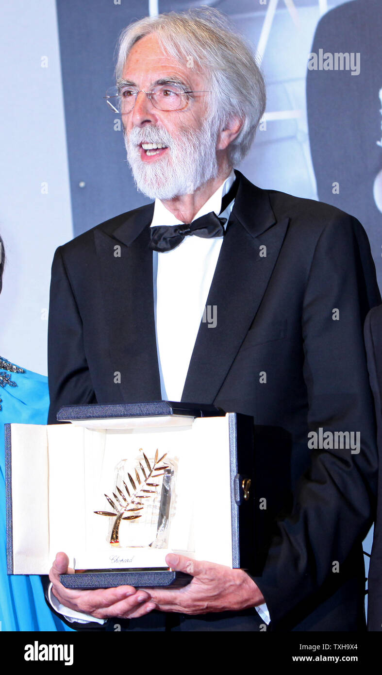 Michael Haneke arrives at the award photocall after receiving the "Palm ...