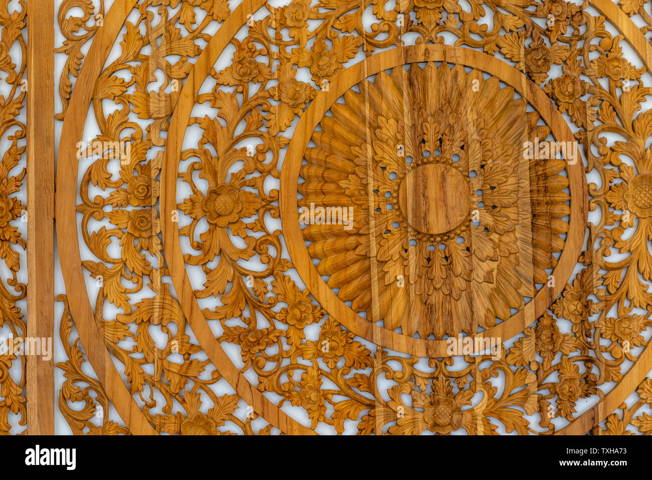 Carved wooden panel, Bali, Indonesia Stock Photo - Alamy