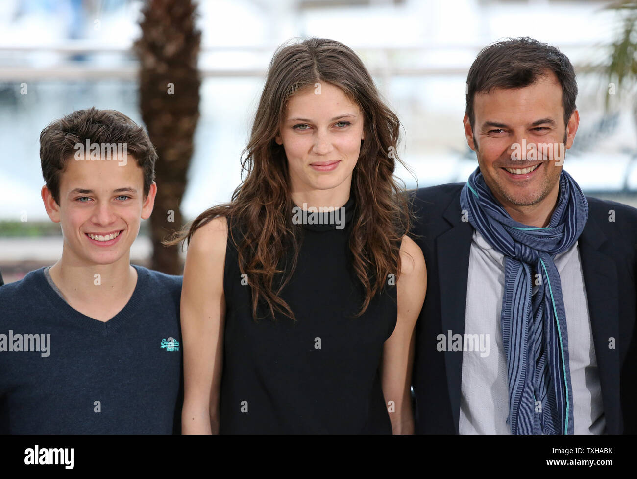 Fantin Ravat (L), Marine Vacth (C) and Francois Ozon arrive at a ...